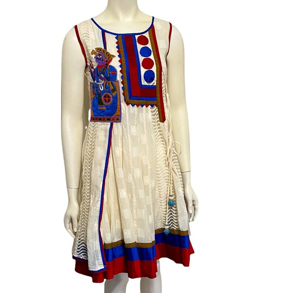 18 Fire | Dresses | 8 Fire India Made Cream Flowy Embroidered ...